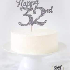 Thirty Two Cake Topper, 32 Cake Topper, Thirtytwo Cake Topper, Thirty ...