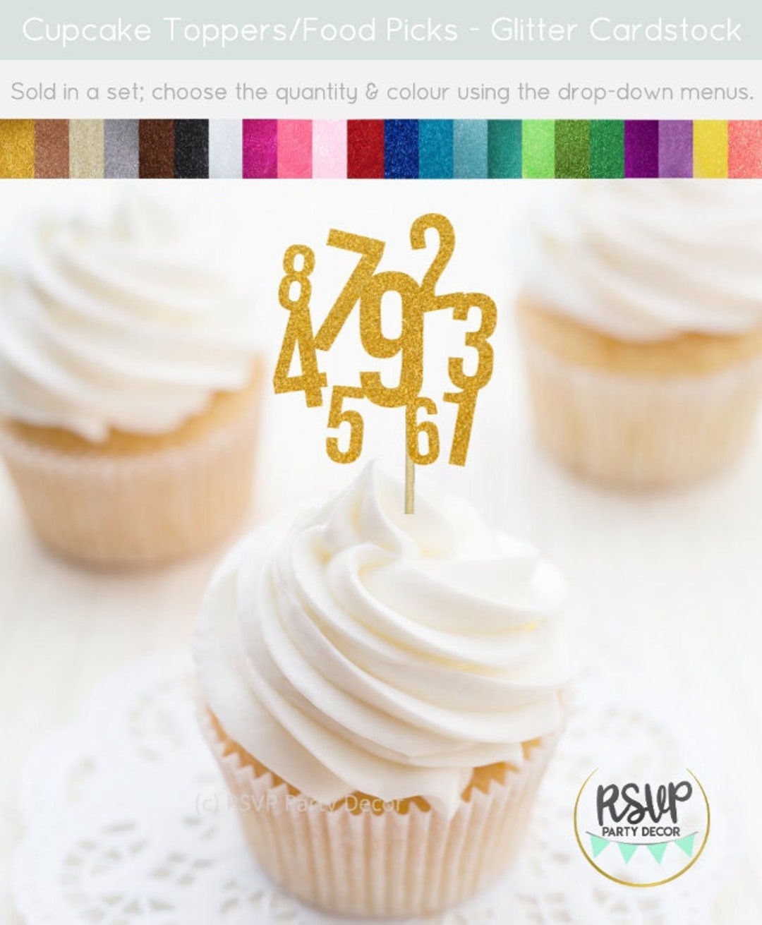 Floating Numbers Cupcake Toppers, Math Party Decorations, Accounting ...