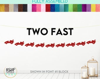 Two Fast Birthday Banner Printable Template - Etsy