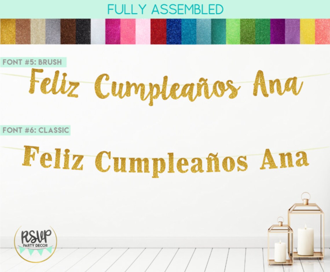 Custom Feliz Cumpleaños Banner, Feliz Cumpleanos Name Sign ...