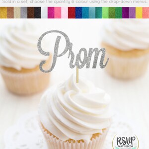 Prom Cupcake Toppers, Prom Decorations, Prom Party Decor, High School ...