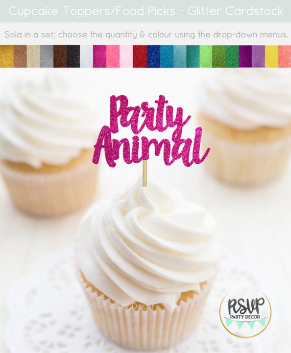 Party Animal Cupcake Toppers, Jungle Birthday Party Decor, Safari ...