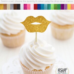 Lips Cupcake Toppers, Lip Food Picks, Bachelorette Cupcake Toppers ...