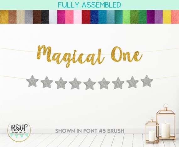 Magical One Banner, Star Garland, Magic 1st Birthday Party Decor ...