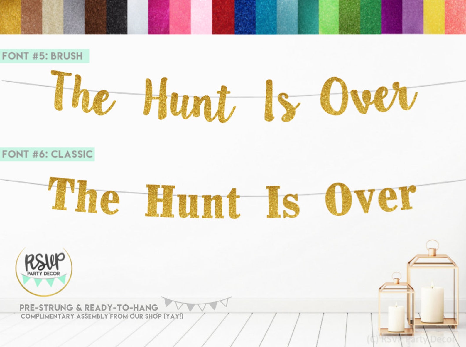 The Hunt is Over Banner Rustic Engagement Party Banner - Etsy