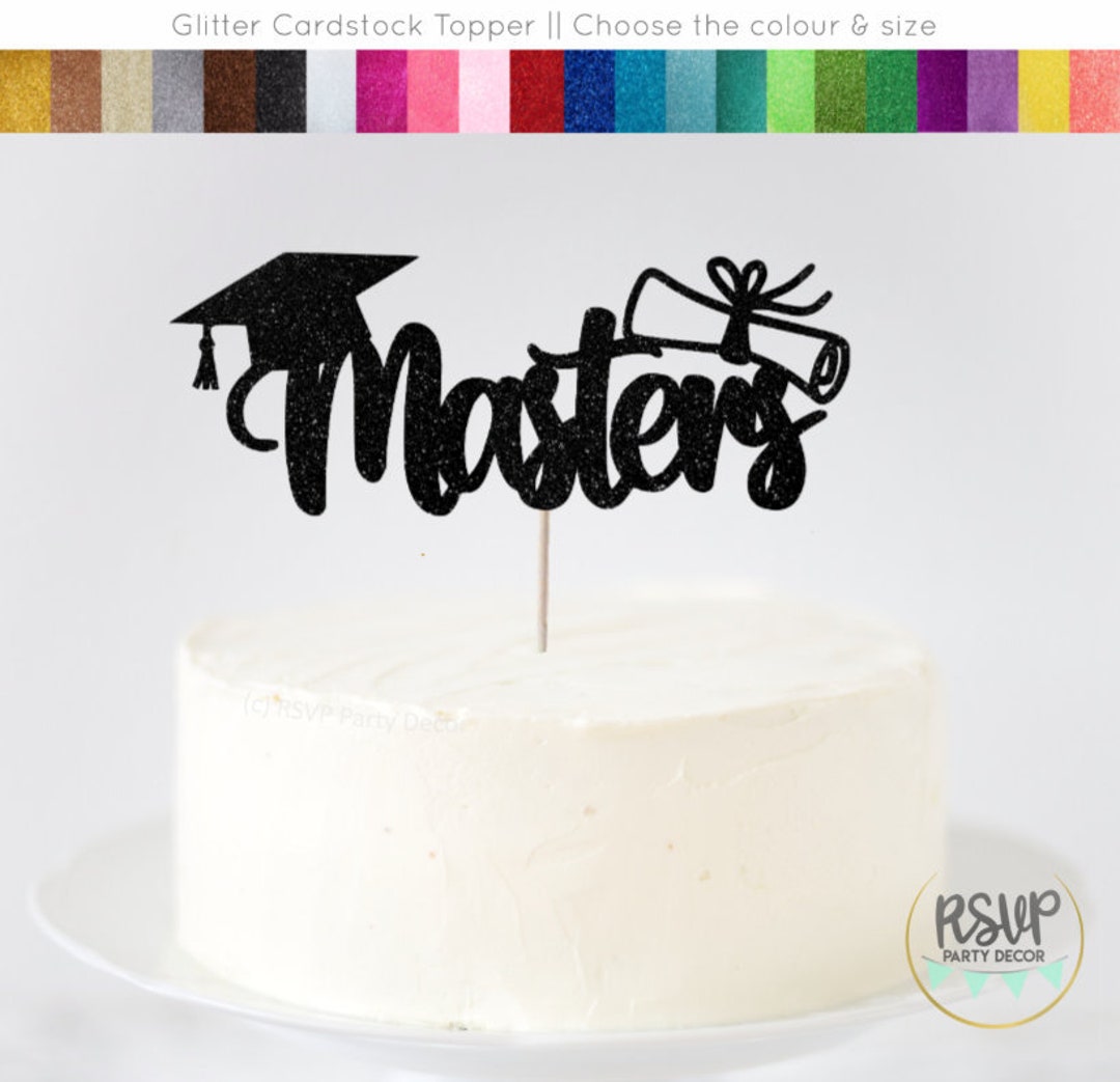 Masters Grad Cake Topper, Masters Degree Graduation Cake Topper ...