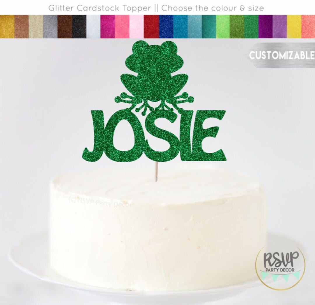 Custom Frog Cake Topper, Frog Birthday Party Decorations, Rainforest ...