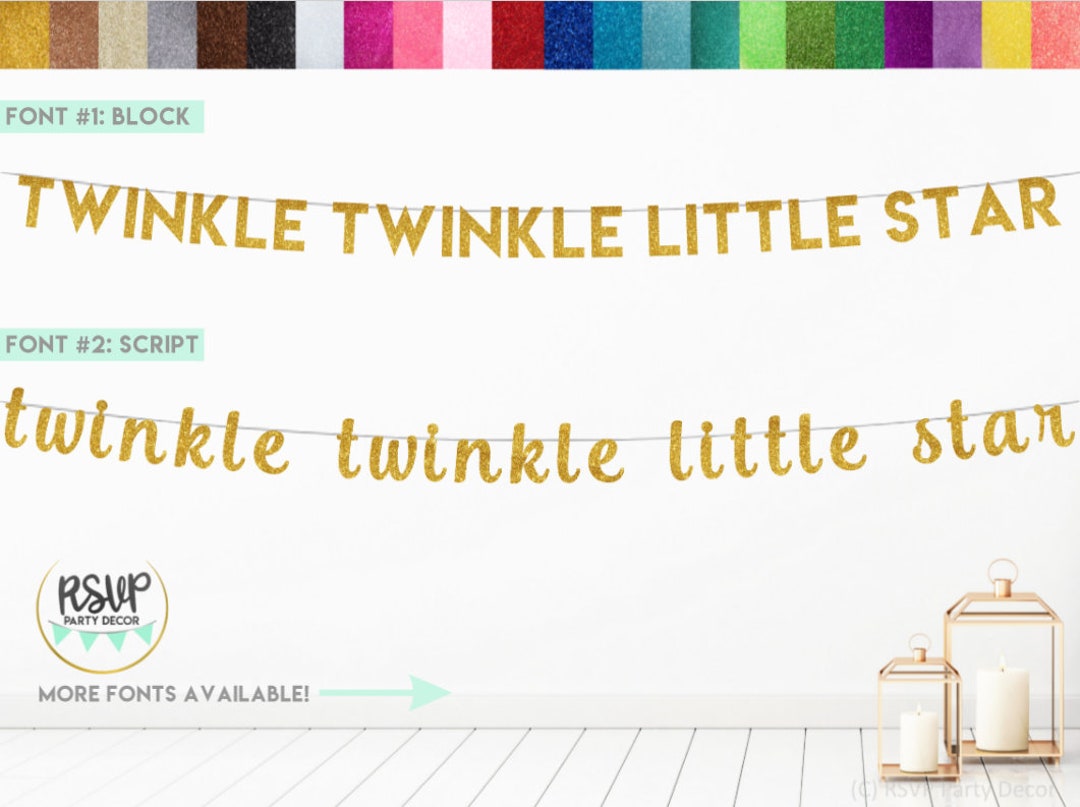 Twinkle Twinkle Little Star Banner, Sinkle Twinkle Bunting, Nursery ...