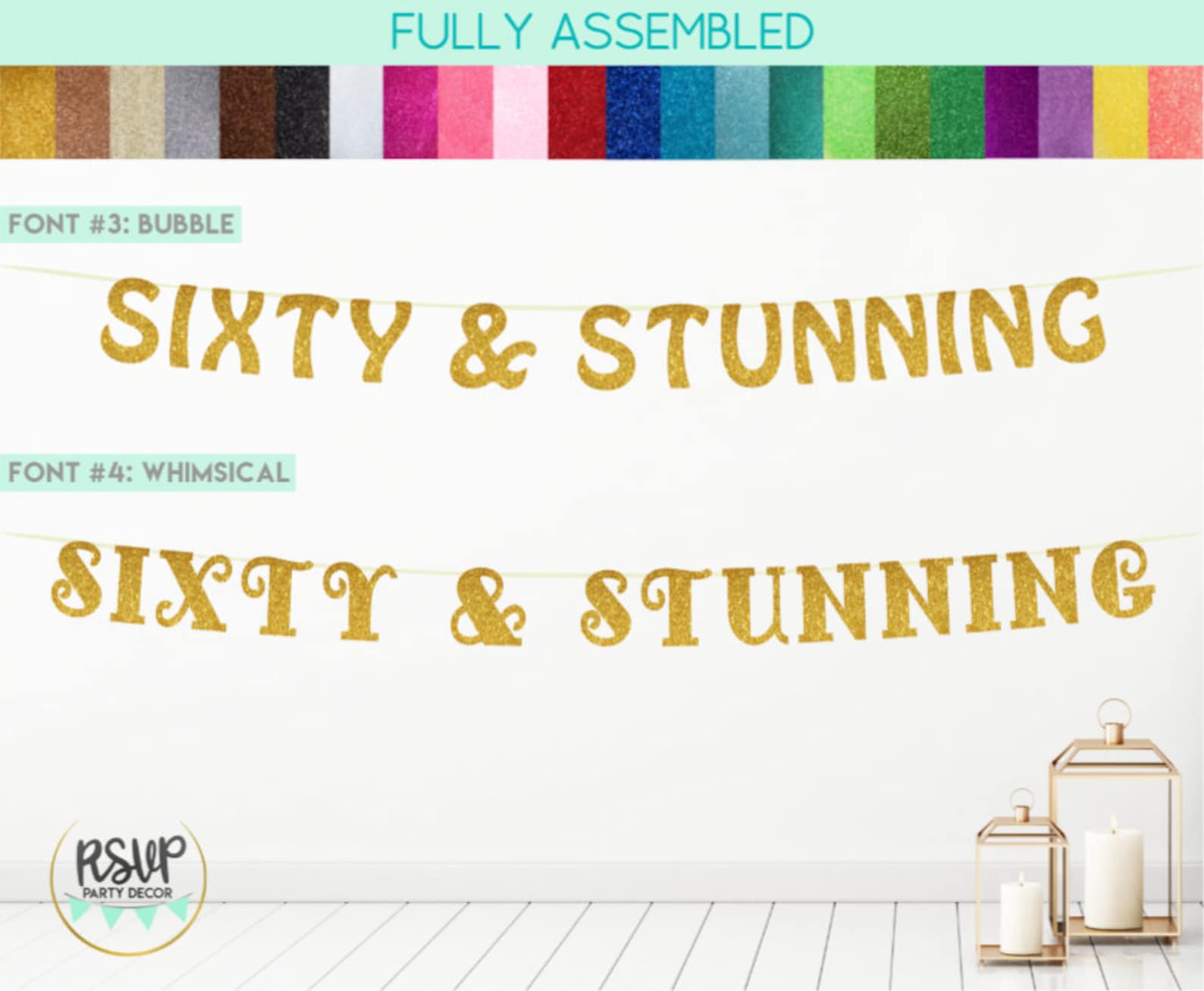 Sixty & Stunning Banner 60th Birthday Banner 60th Birthday - Etsy