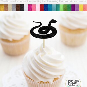 Snake Cupcake Toppers, Reptile Themed Birthday Decorations, Serpent ...