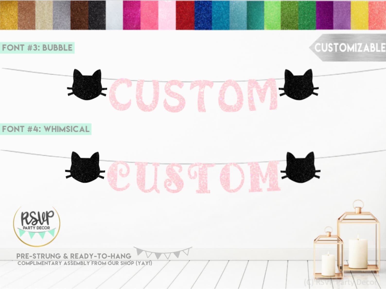 Custom Cat Banner Kitty Themed Party Decorations Cat Themed - Etsy