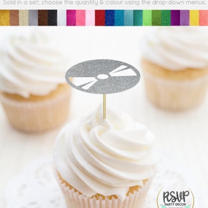 Vinyl Record Cupcake Toppers, Music Party Decorations, 80's Cupcake ...