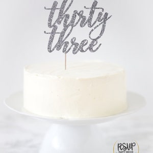 Thirty Three Cake Topper, 33 Cake Topper, Thirtythree Cake Topper ...