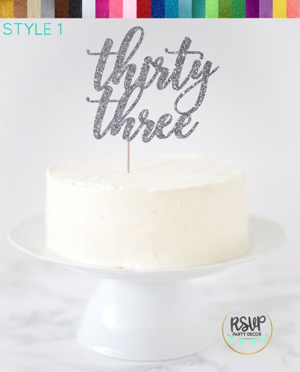Thirty Three Cake Topper 33 Cake Topper Thirtythree Cake - Etsy