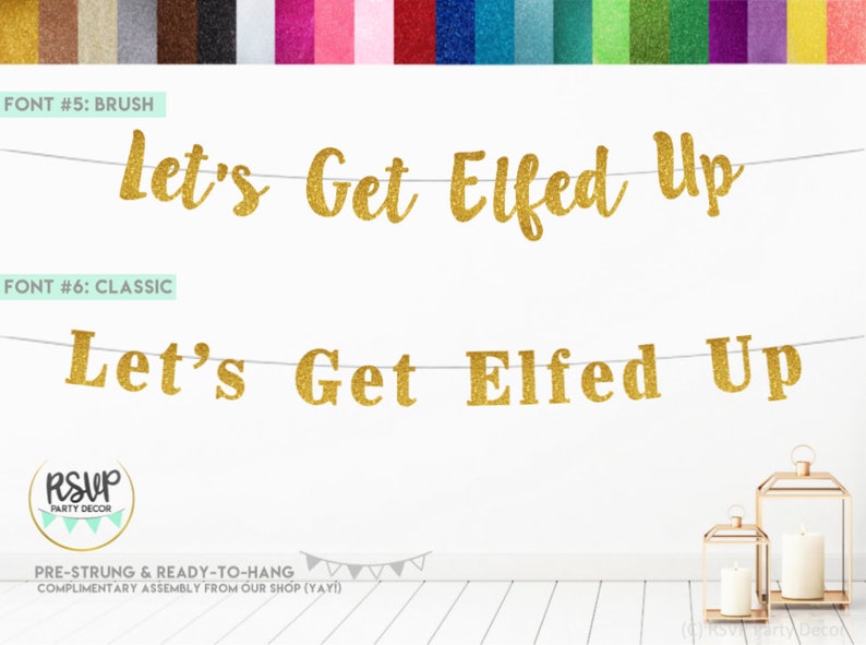 Let's Get Elfed up Banner, Christmas Party Banner, Christmas Party ...