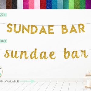 Sundae Bar Banner Sundae Station Sign Ice Cream Bar Banner - Etsy
