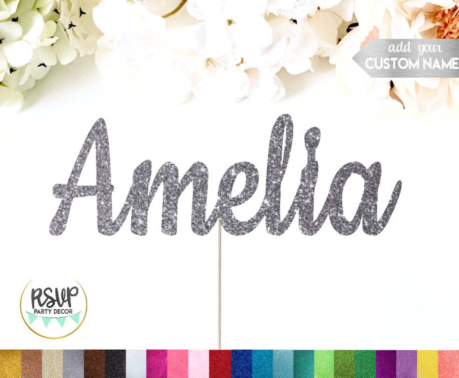 Custom Cake Topper, Name Cake Topper, Custom Name Cake Topper, Glitter ...