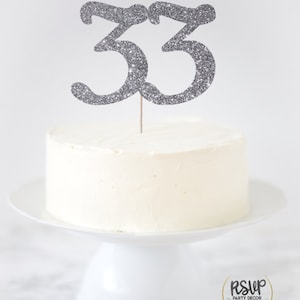 Thirty Three Cake Topper, 33 Cake Topper, Thirtythree Cake Topper ...