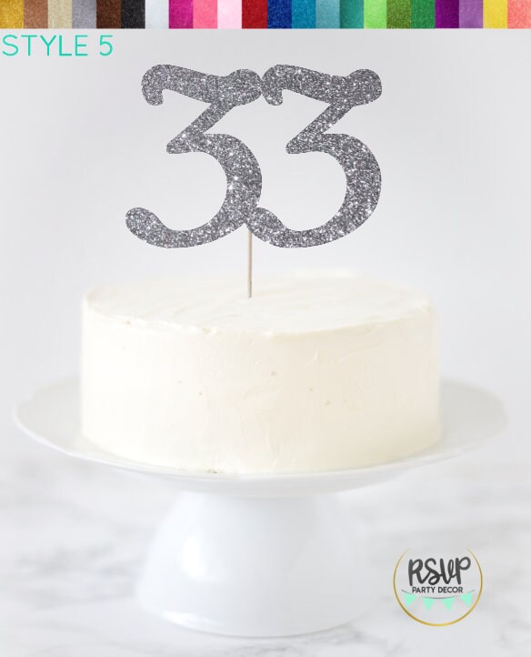 Thirty Three Cake Topper 33 Cake Topper Thirtythree Cake - Etsy Canada