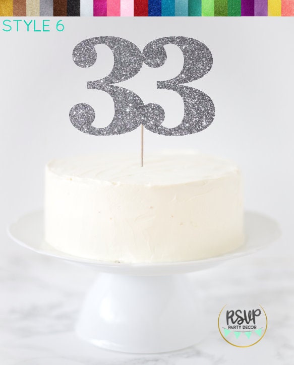Thirty Three Cake Topper 33 Cake Topper Thirtythree Cake - Etsy