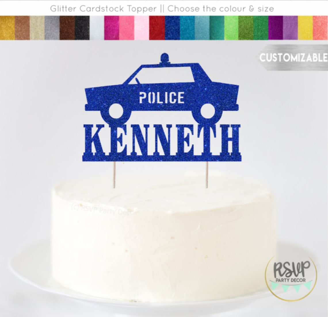 Custom Police Car Cake Topper, Police Party Decor, Police Retirement ...