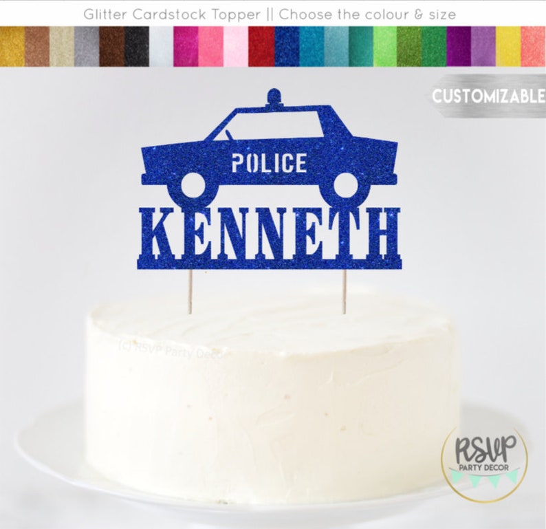 Custom Police Car Cake Topper, Police Party Decor, Police Retirement ...