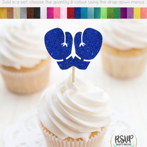 Boxing Gloves Cupcake Toppers, Fitness Cupcake Toppers, Boxer Birthday ...