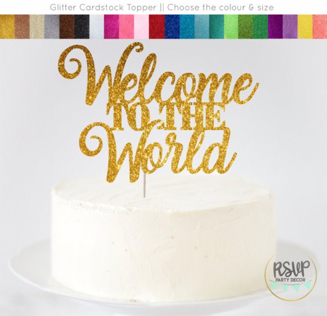 Welcome to the World Cake Topper, Travel Themed Baby Shower Decor ...