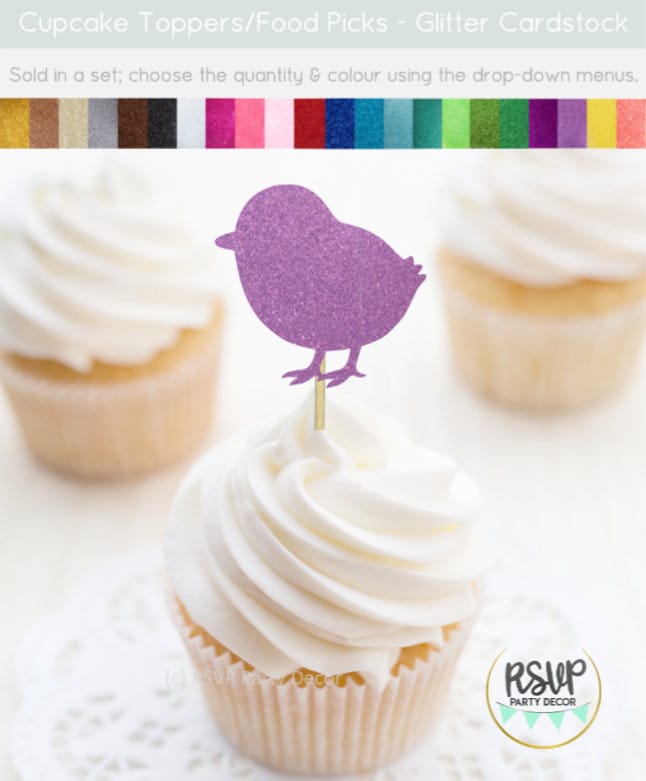 Chick Cupcake Toppers Baby Bird Food Picks Easter Party | Etsy