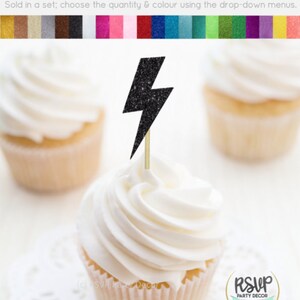 Lightning Bolt Cupcake Toppers, Lightning Food Picks, Comic Book ...