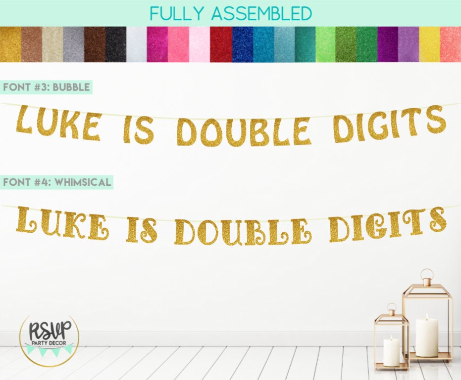 Custom is Double Digits Banner, Double Digits Banner, 10th Birthday ...