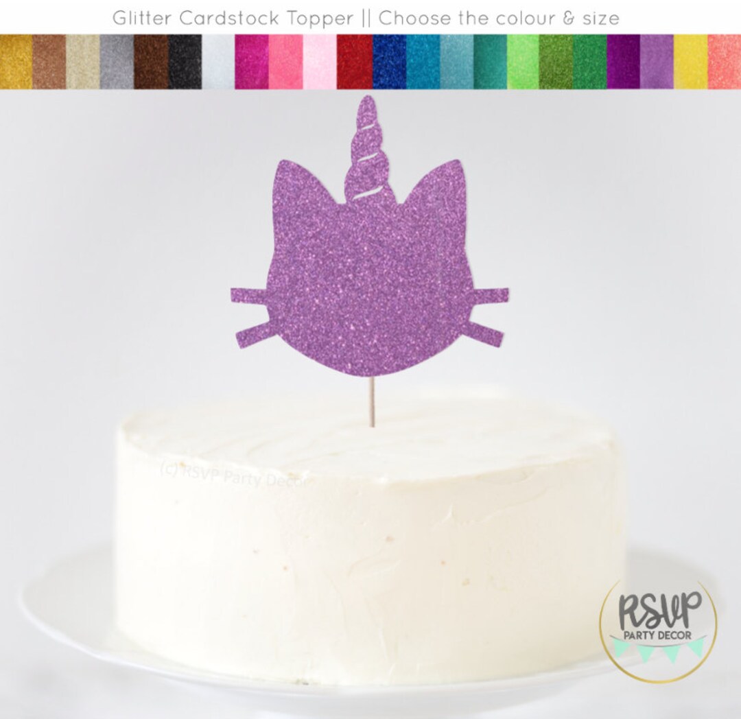 Caticorn Cake Topper, Unicorn Kitty Cat Cake Topper, Unicorn Party ...