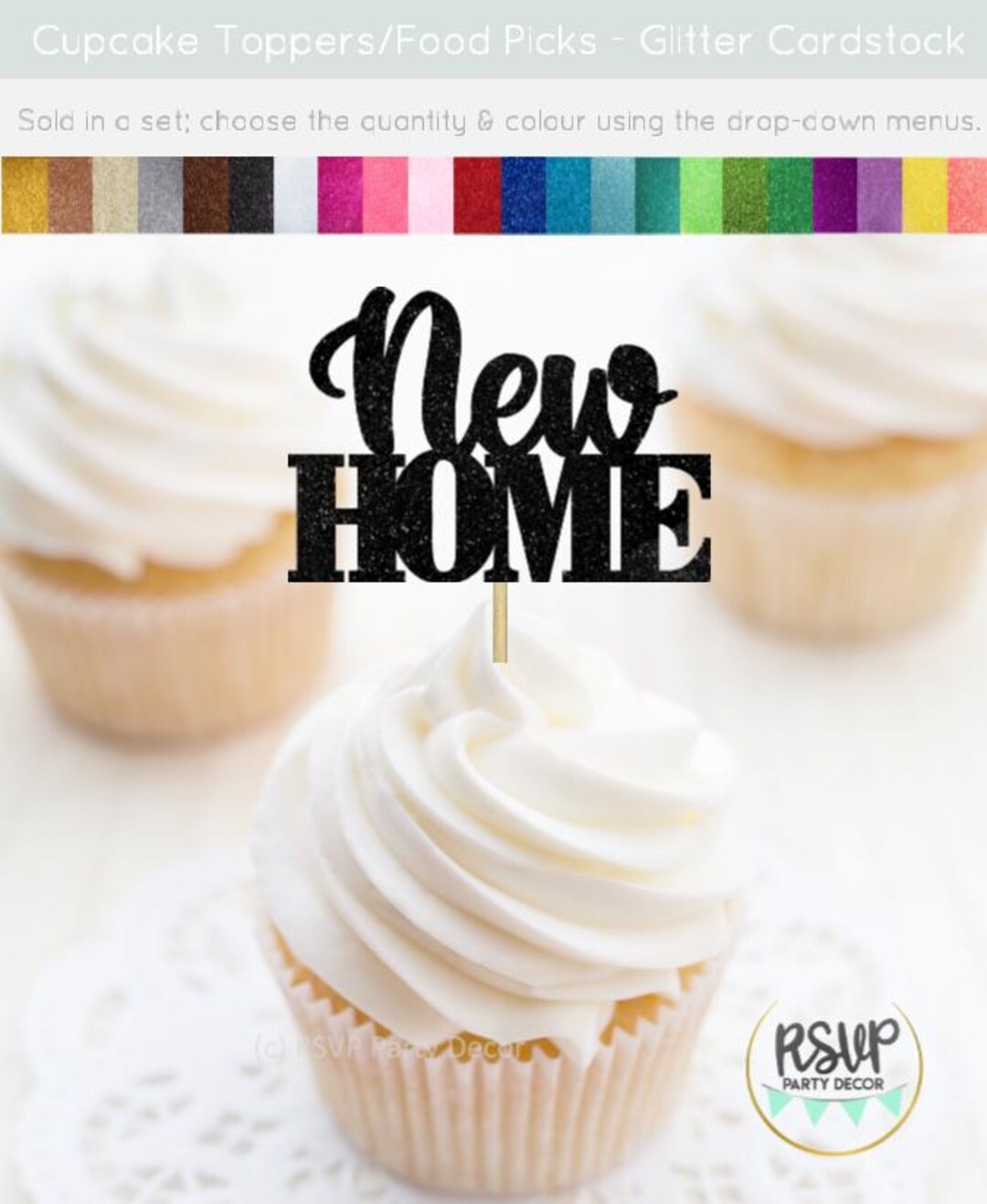 New Home Cupcake Toppers, Housewarming Party Decorations, Welcome Home ...
