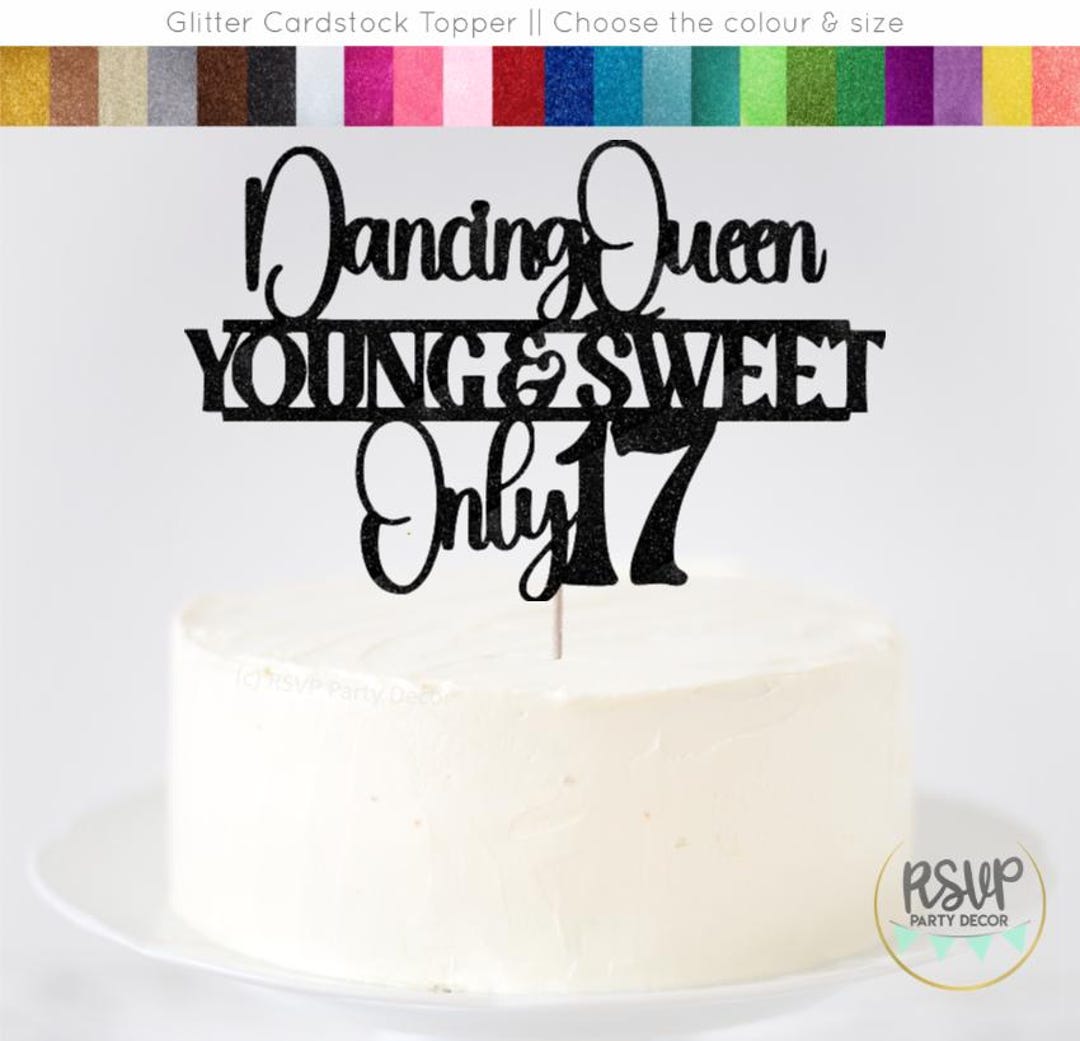 Dancing Queen Cake Topper, 17th Birthday Cake Topper, 17 Cake Topper ...