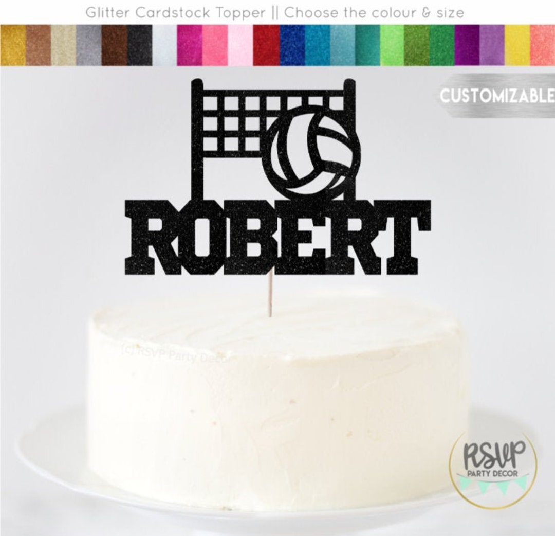 Custom Volleyball Cake Topper, Volleyball Party Decor, Volleyball ...