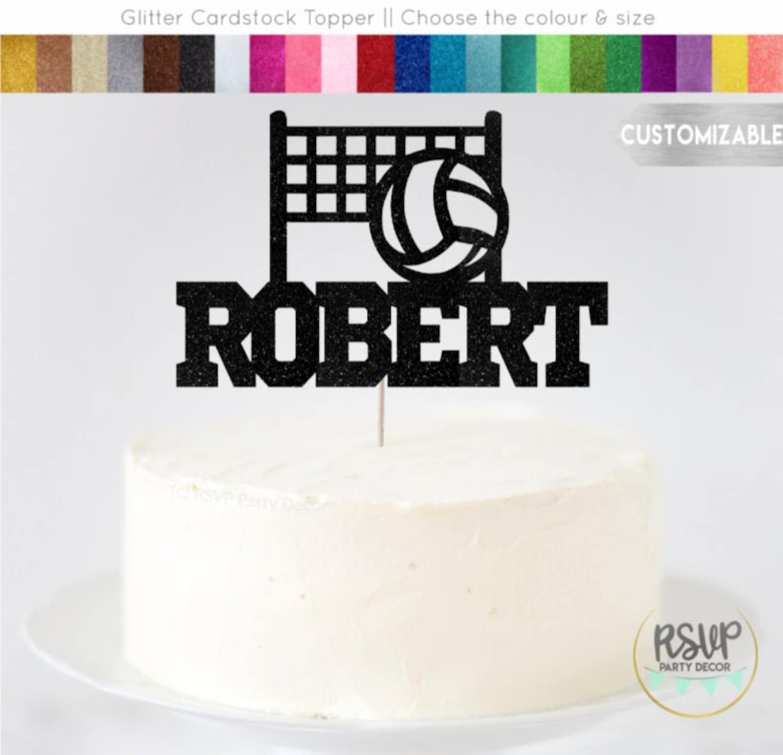 Custom Volleyball Cake Topper, Volleyball Party Decor, Volleyball ...