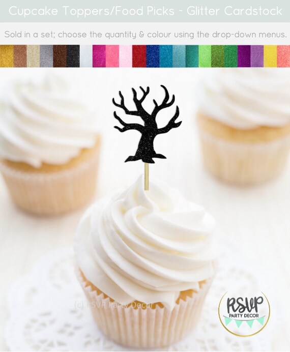 Creepy Tree Cupcake Toppers Halloween Birthday Party Decor - Etsy
