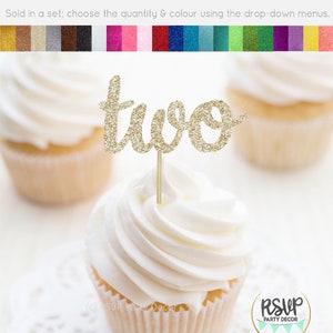 Two Cupcake Toppers, Two Food Picks, 2 Cupcake Toppers, 2nd Birthday ...