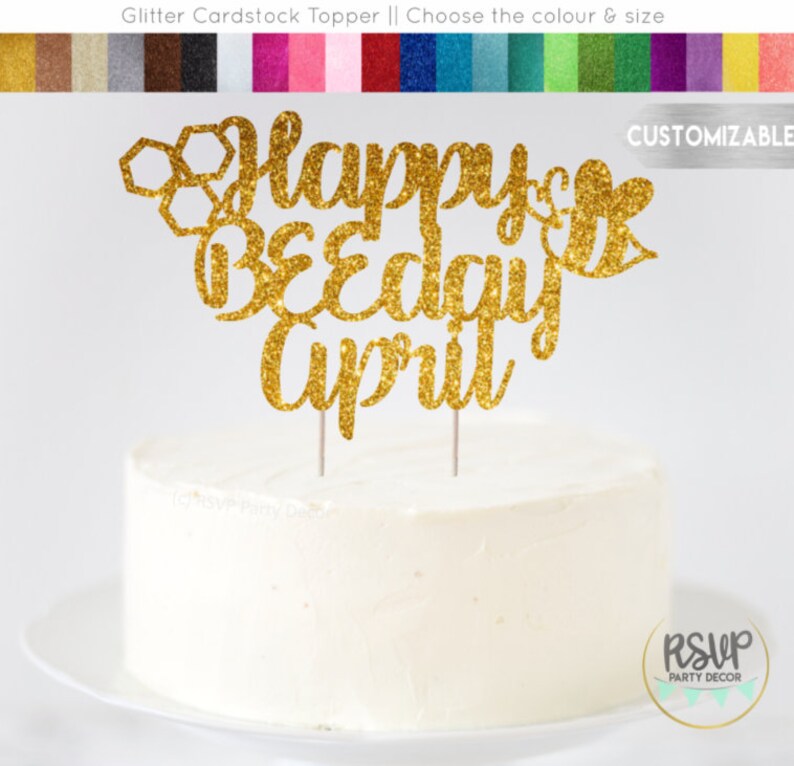 Custom Happy Beeday Cake Topper Bee Themed Birthday | Etsy