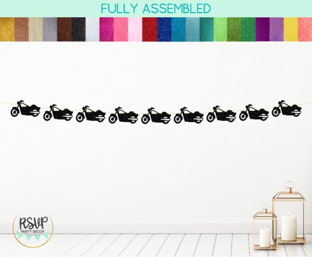 Motorcycle Garland, Motorcycle Party Decor, Rockstar Party Decor, Party ...