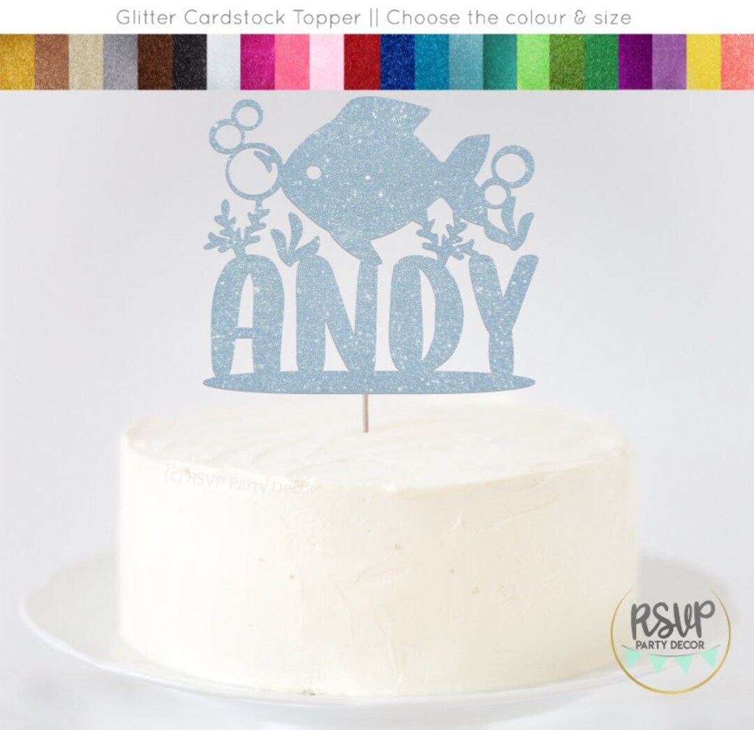 Custom Fish Cake Topper, Ocean Birthday Party Decorations, Under the ...