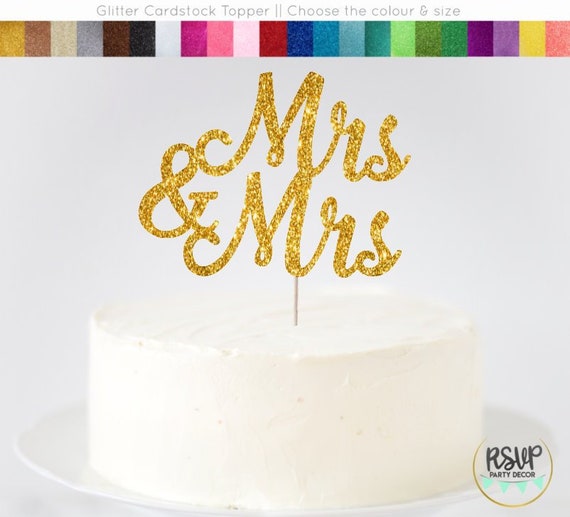 Mrs & Mrs Cake Topper, Same Sex Wedding Cake Topper, Lesbian Wedding ...