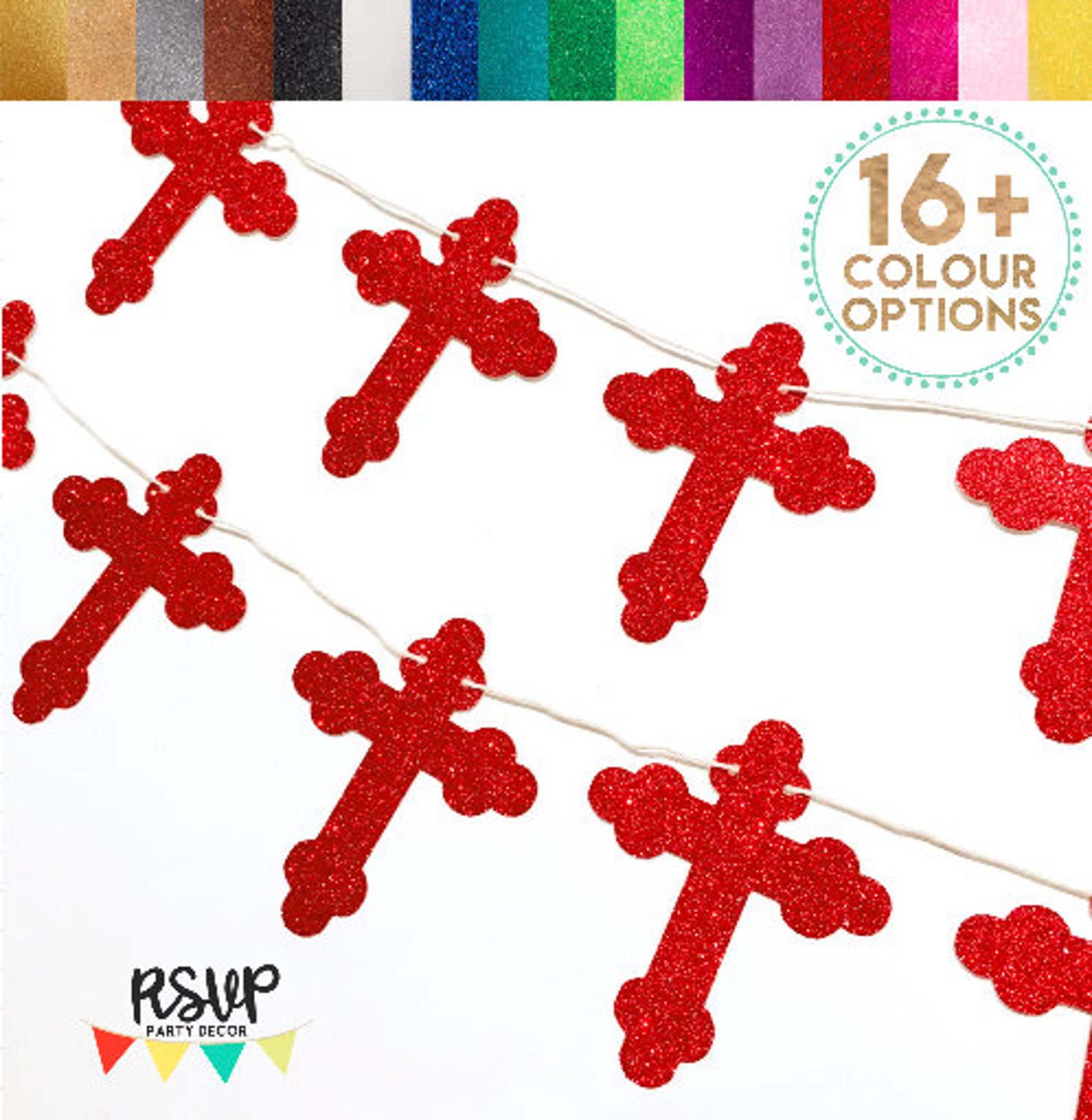 Cross Garland Glitter Cross Banner Glitter Cross Bunting - Etsy