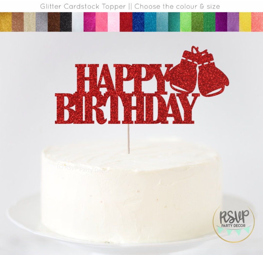 Boxing Gloves Happy Birthday Cake Topper, Boxing Birthday Party Decor ...