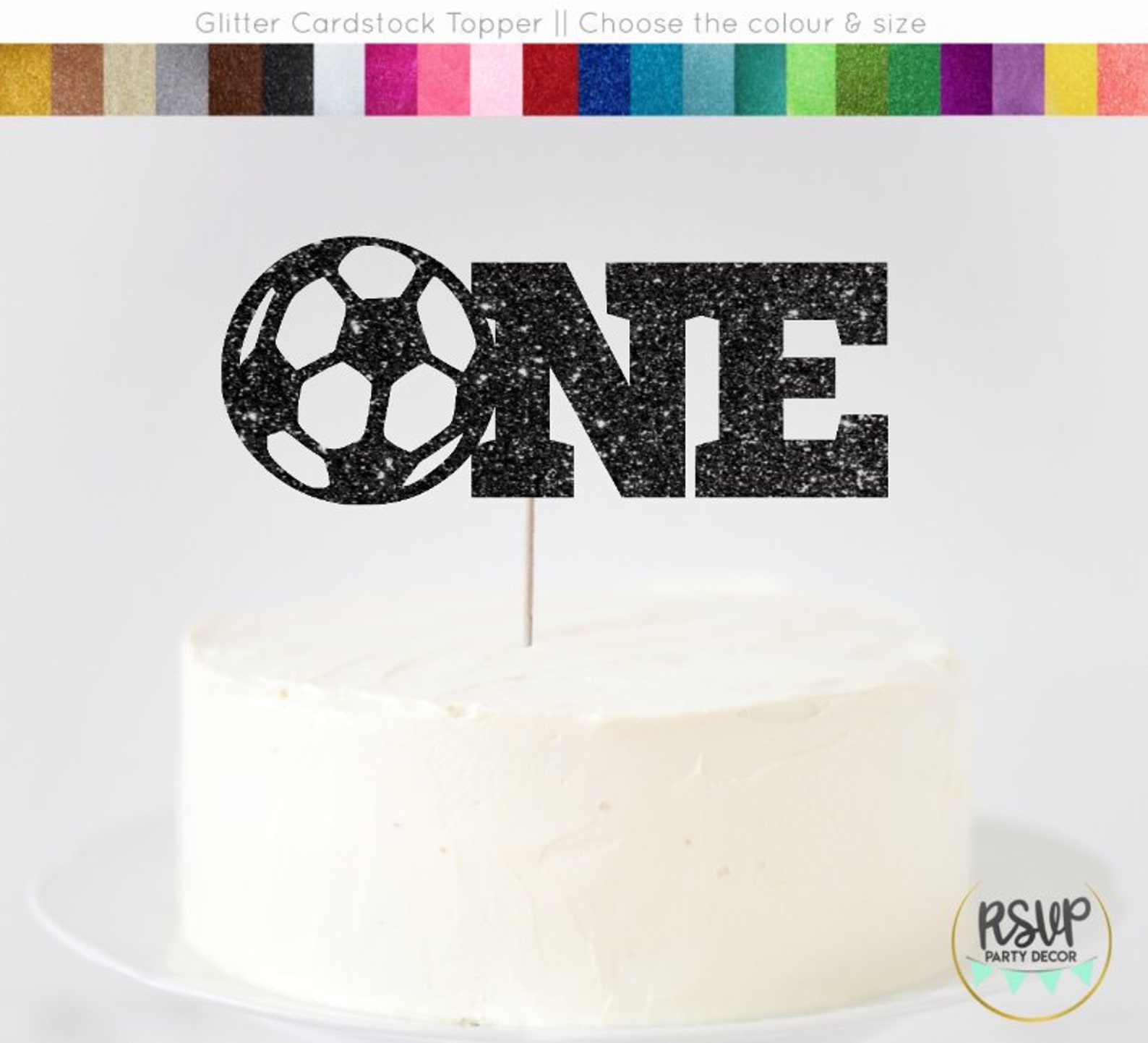 Soccer Ball One Cake Topper, Soccer First Birthday, Soccer Birthday ...