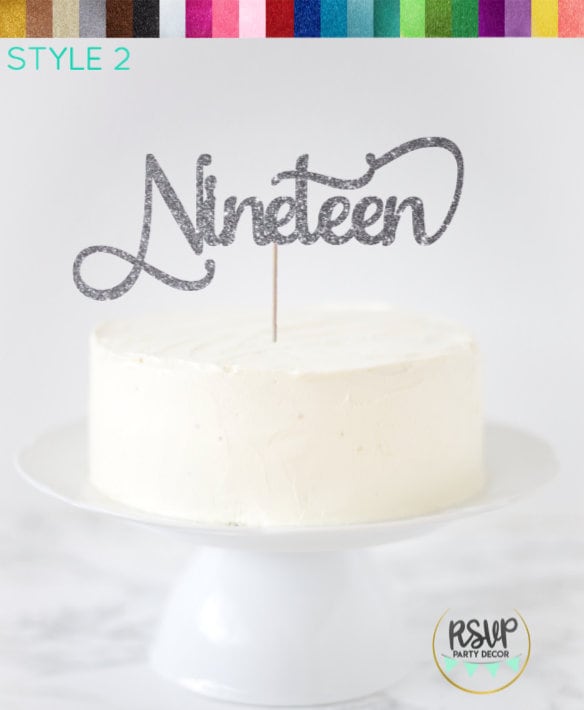 Nineteen Topper 19 Cake Topper Happy 19th Cake Topper 19th - Etsy Canada