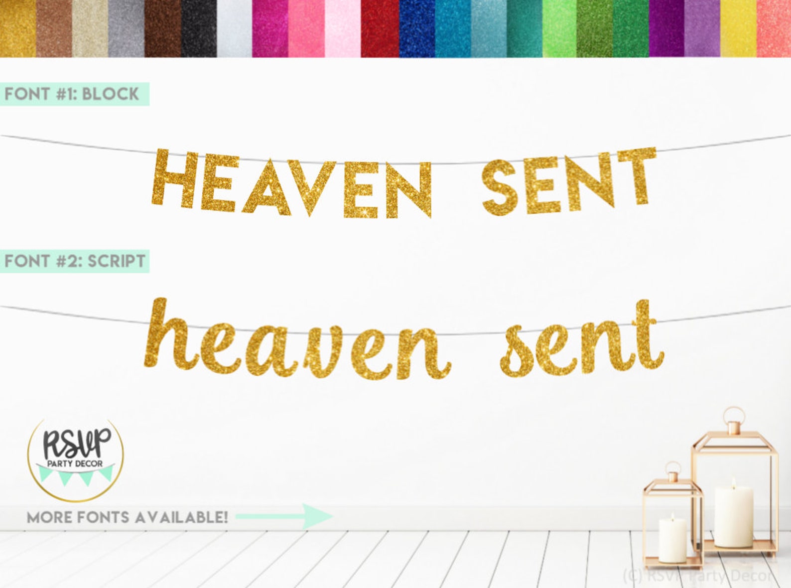 Heaven Sent Banner Glitter Heaven Sent Sign Angel Themed | Etsy