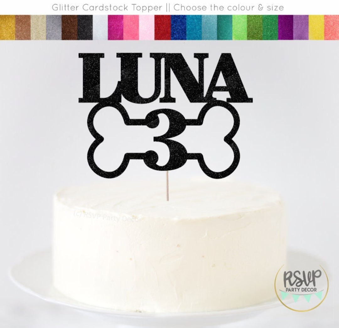 Personalized Dog Birthday Party Decorations, Custom Dog Bone Cake ...