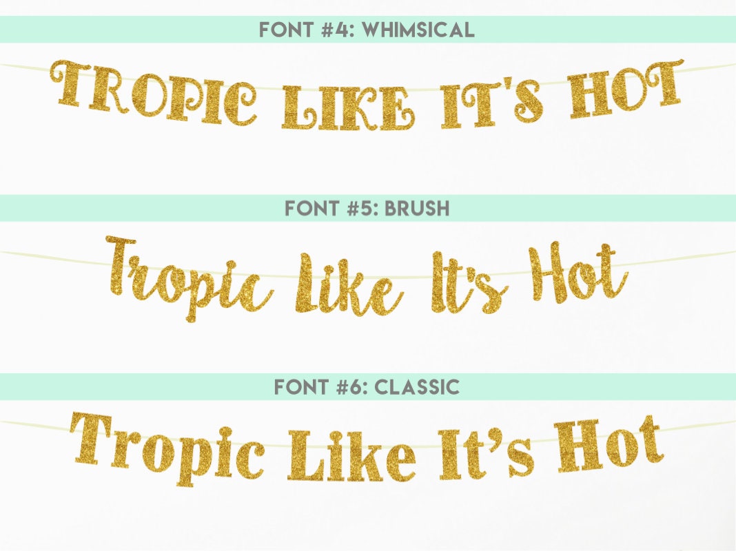 Tropic Like It's Hot Banner, Palm Tree Garland, Tropical Birthday Party ...