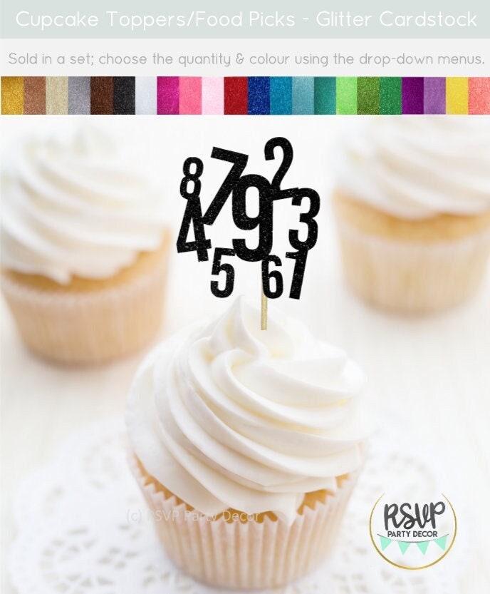 Floating Numbers Cupcake Toppers, Math Party Decorations, Accounting ...